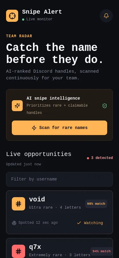 Discord Snipe Alert