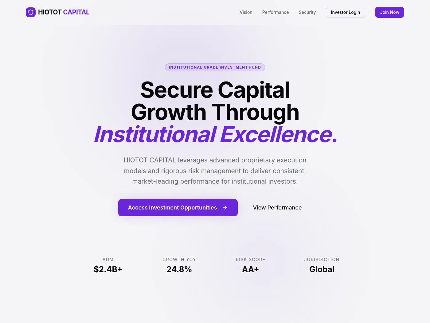 HIOTOT Capital Landing