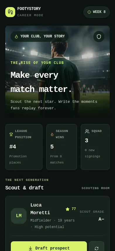 FootyStory Mobile Sim