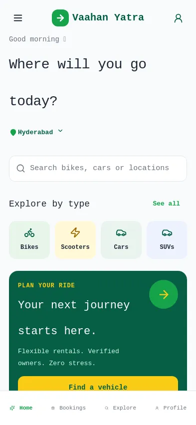Vaahan Yatra Mobility App