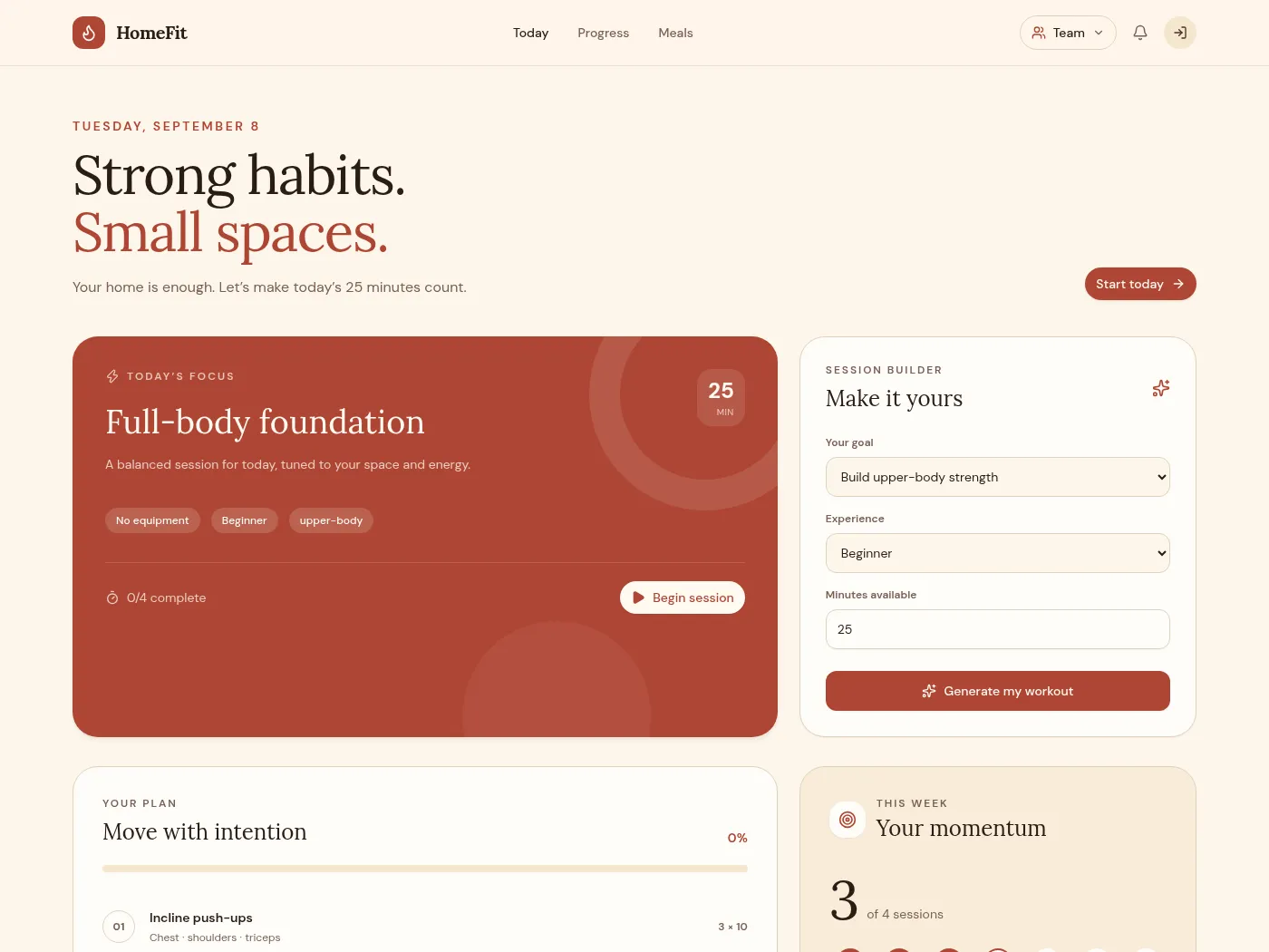 HomeFit AI Coach
