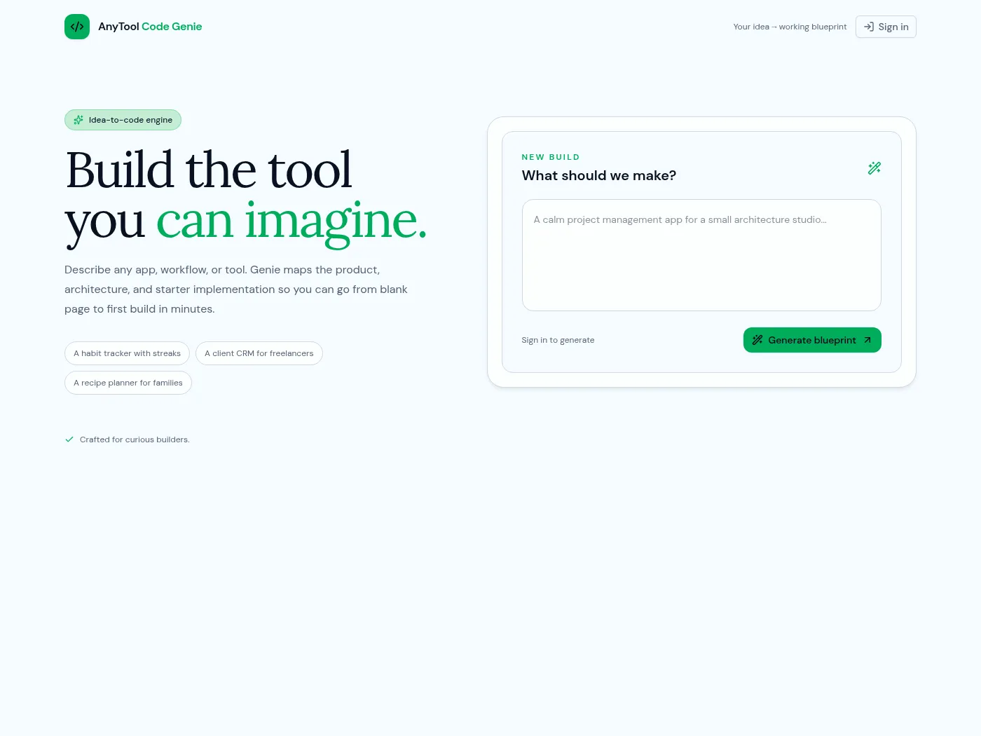 AnyTool Code Genie