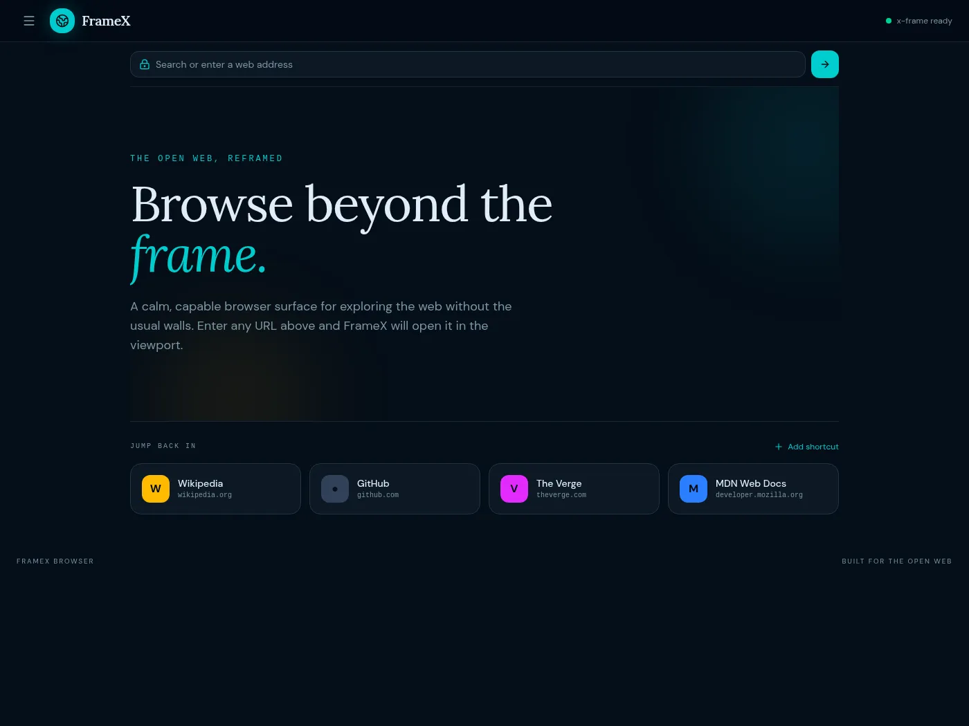 FrameX Web Browser