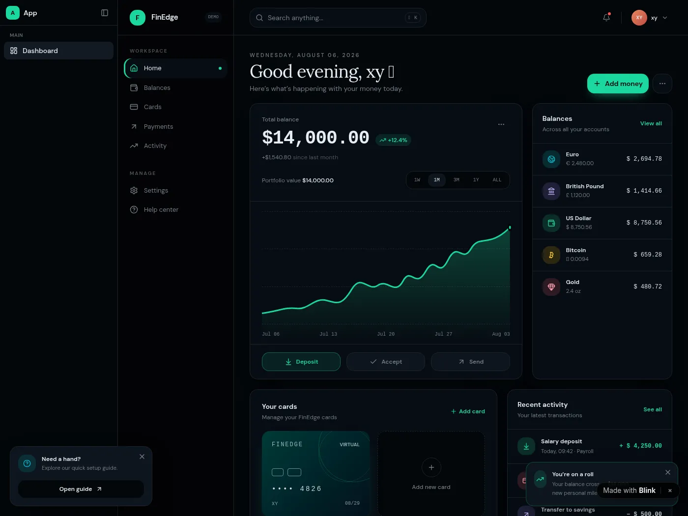 FinEdge Demo Dashboard