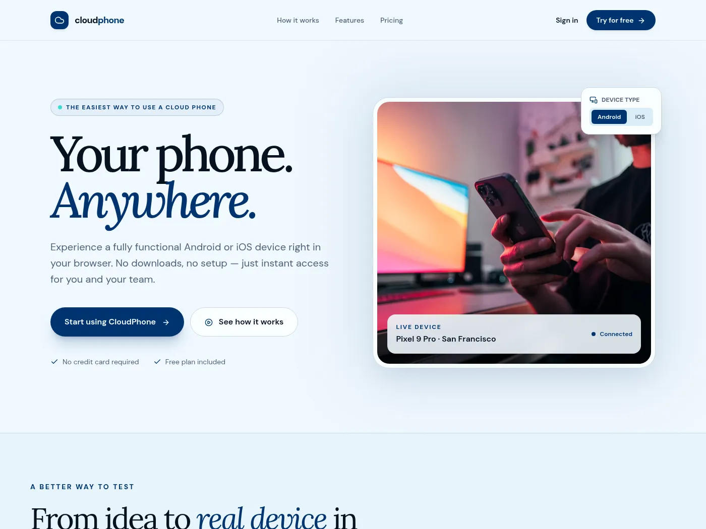 CloudPhone Browser Access
