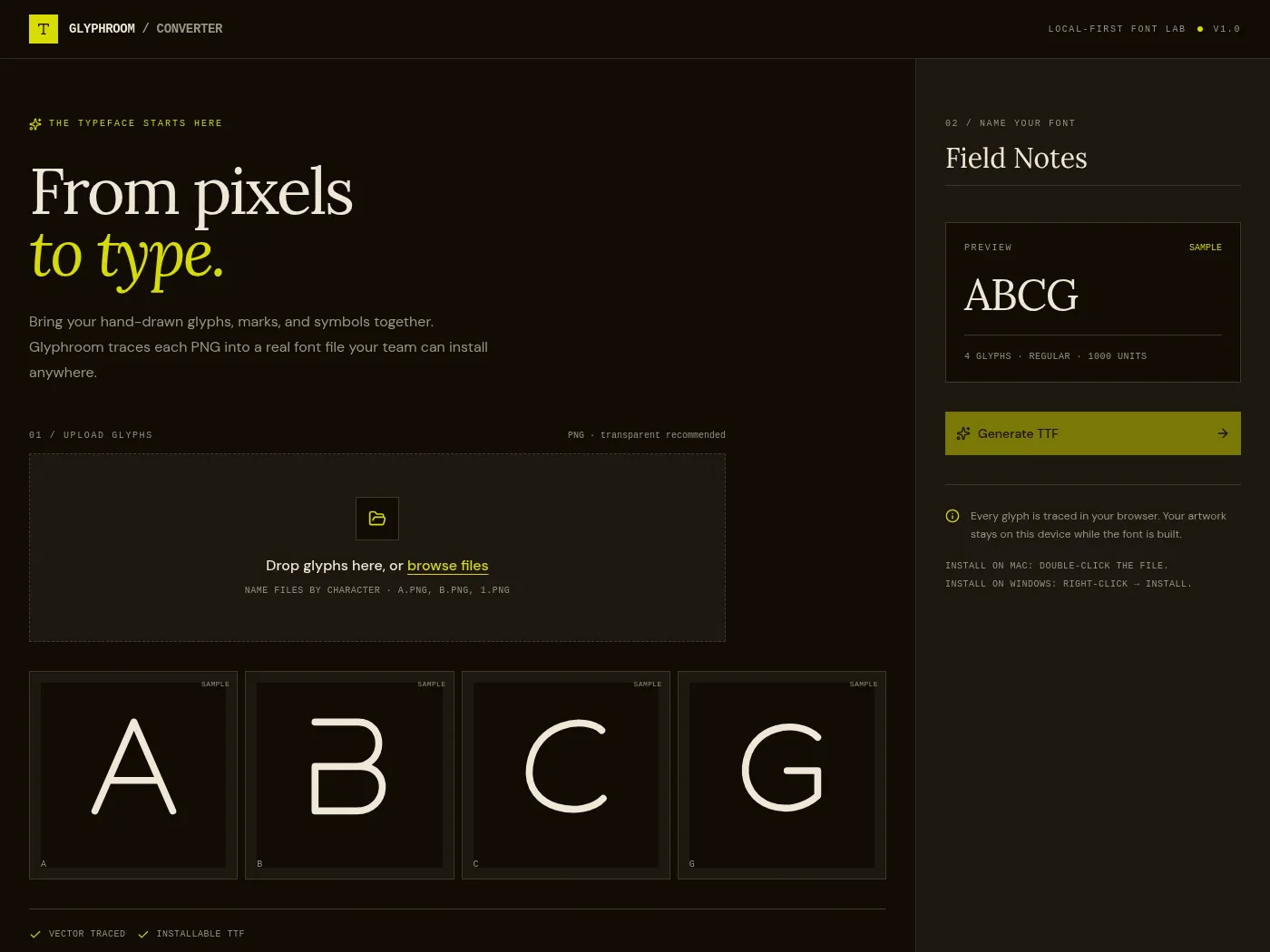 PNG2Font AI Converter
