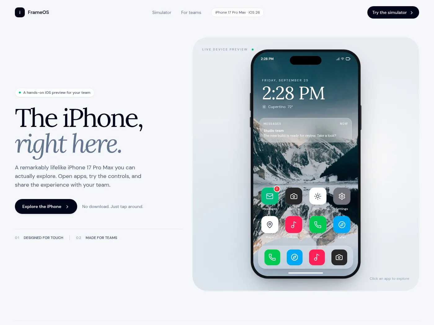 iPhone 17 Pro Max Simulator