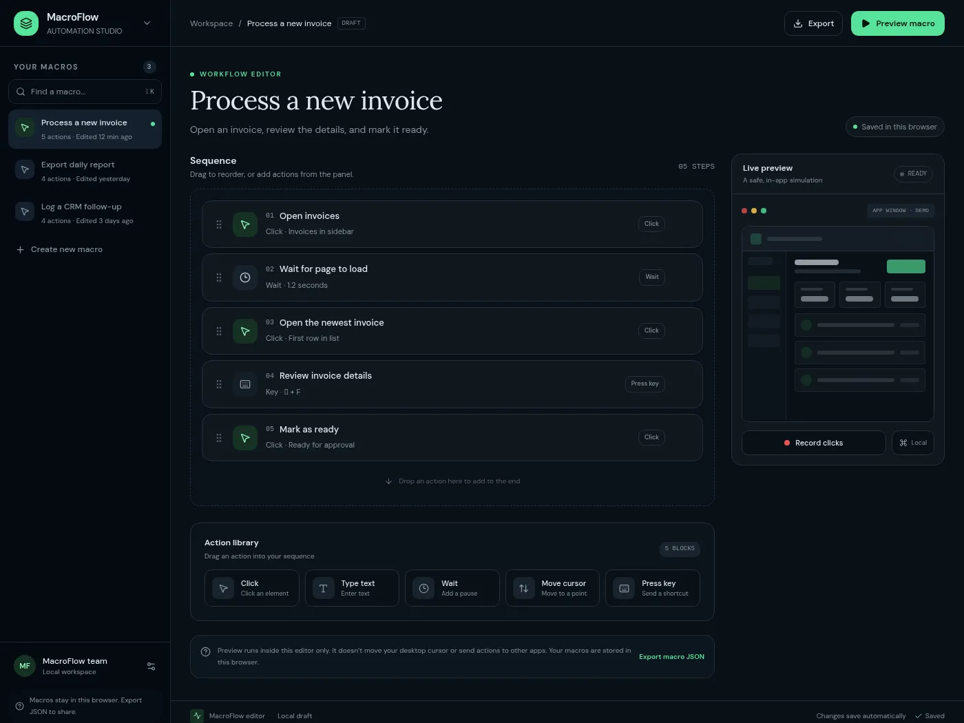 MacroFlow Automator