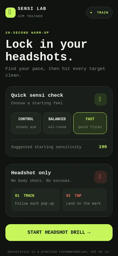 Sensi Aim Trainer