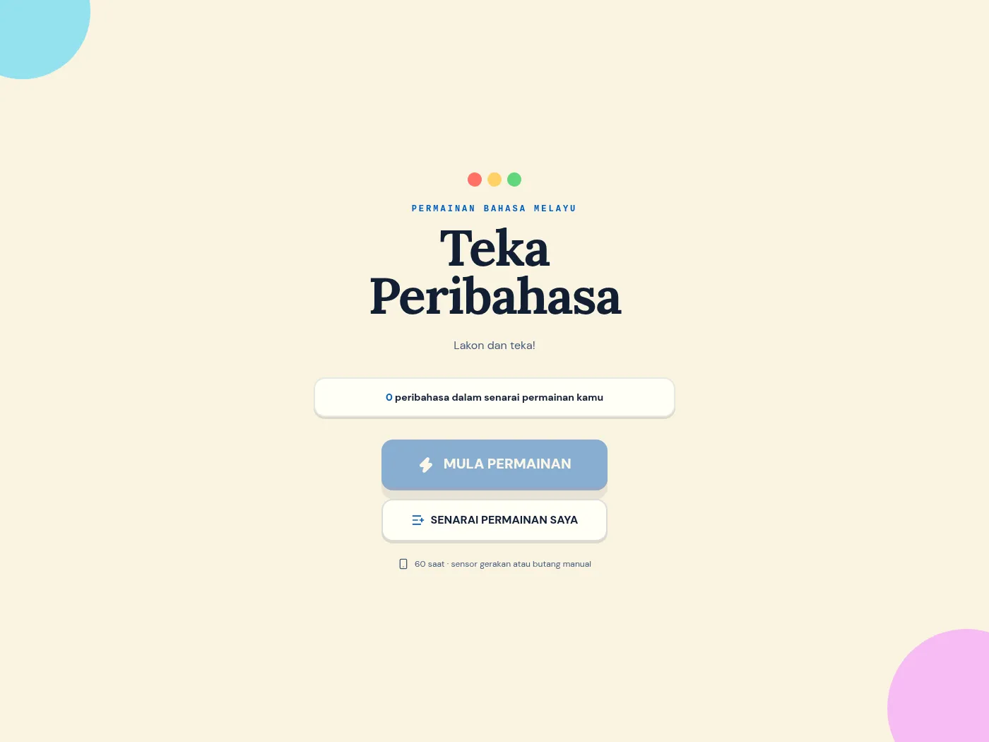 Peribahasa Tilt Game