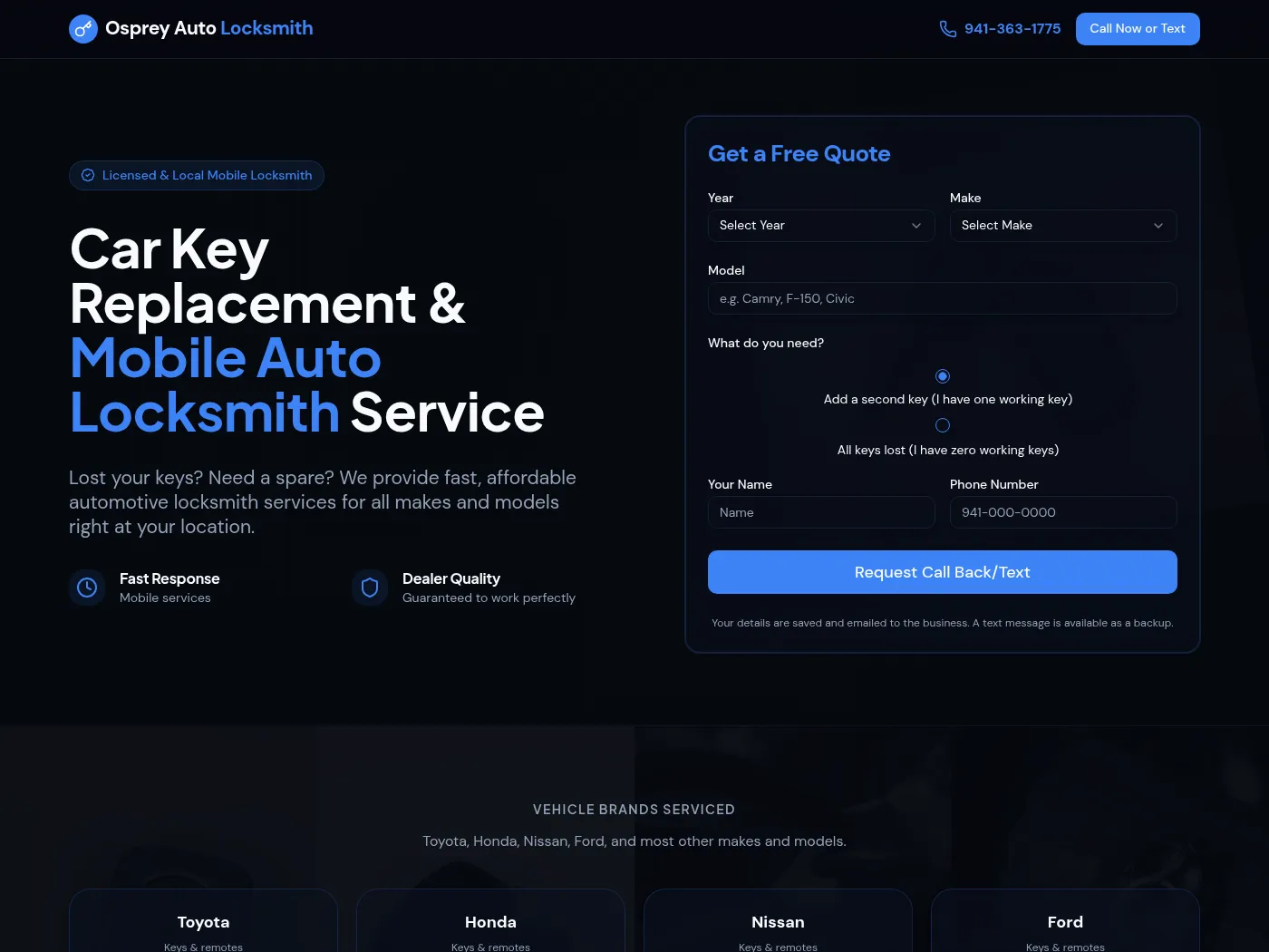 Osprey Auto Locksmith Site