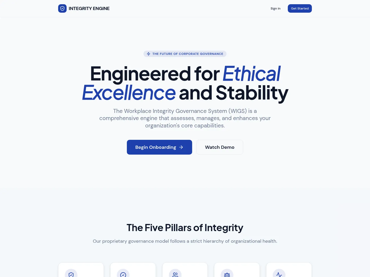 Workplace Integrity Governance System