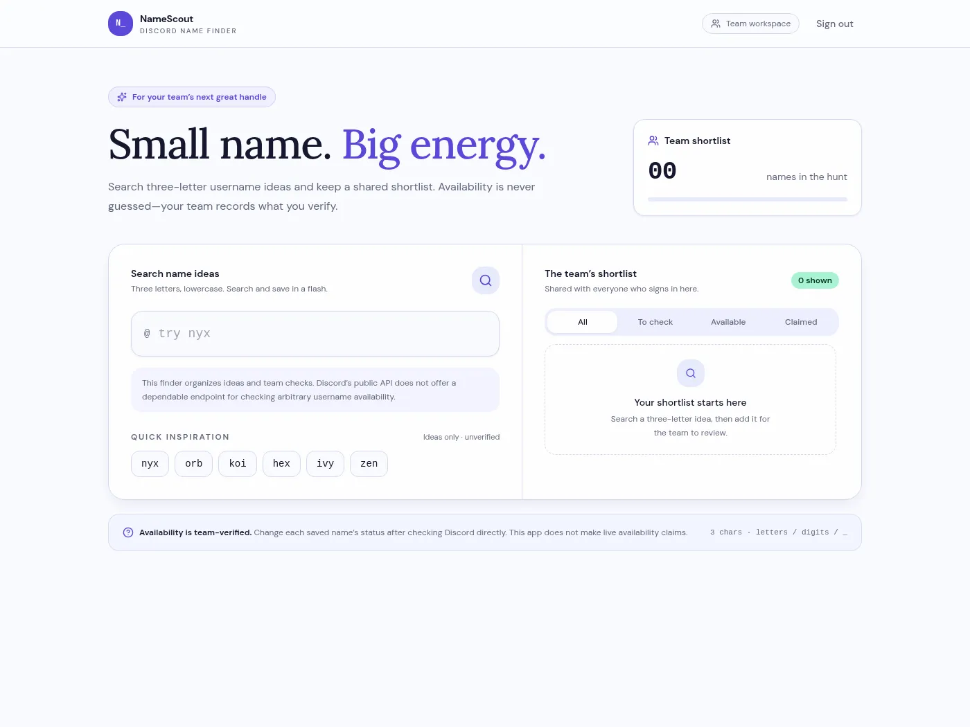 Discord Name Finder