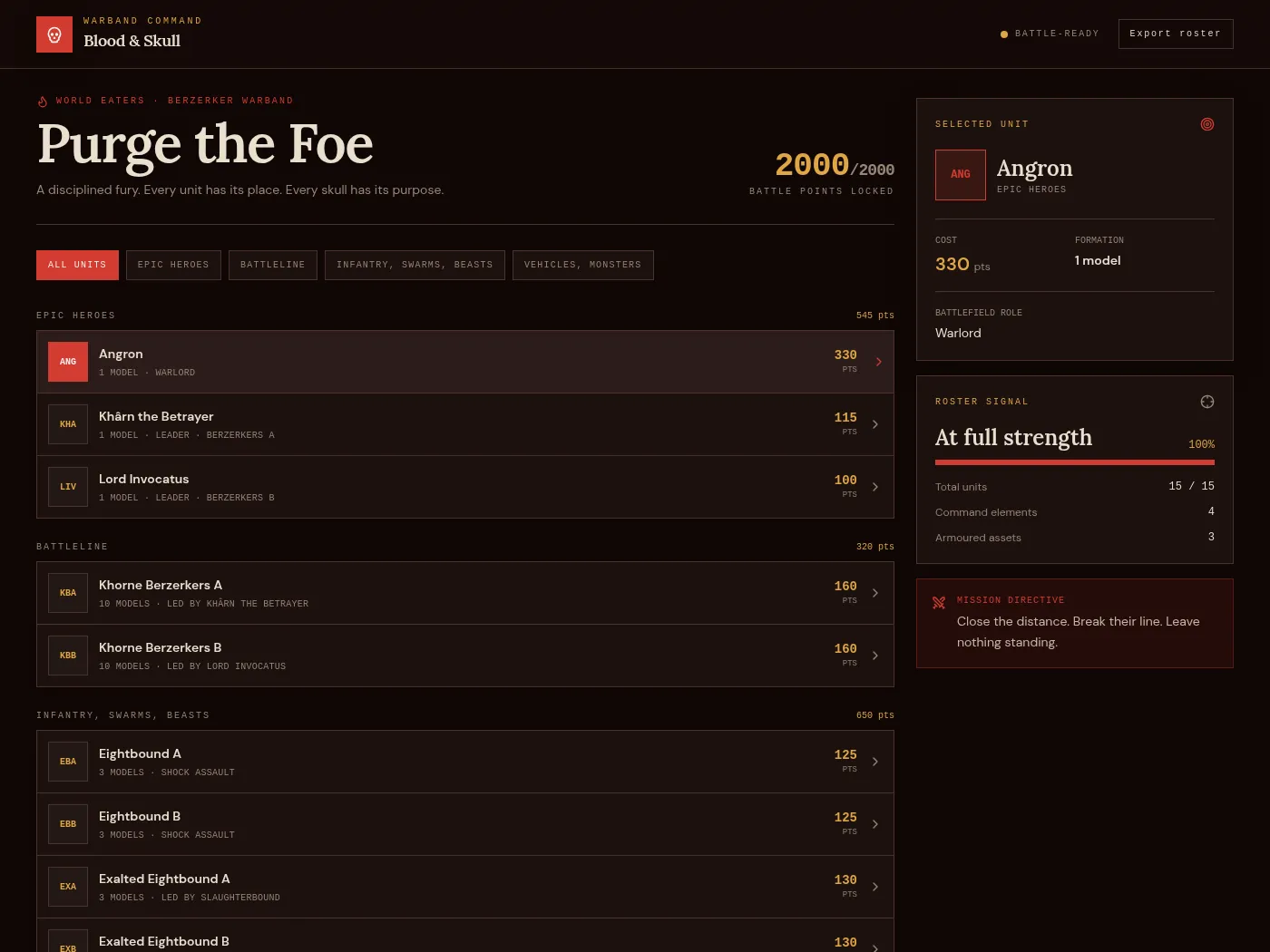 Berzerker Warband Manager