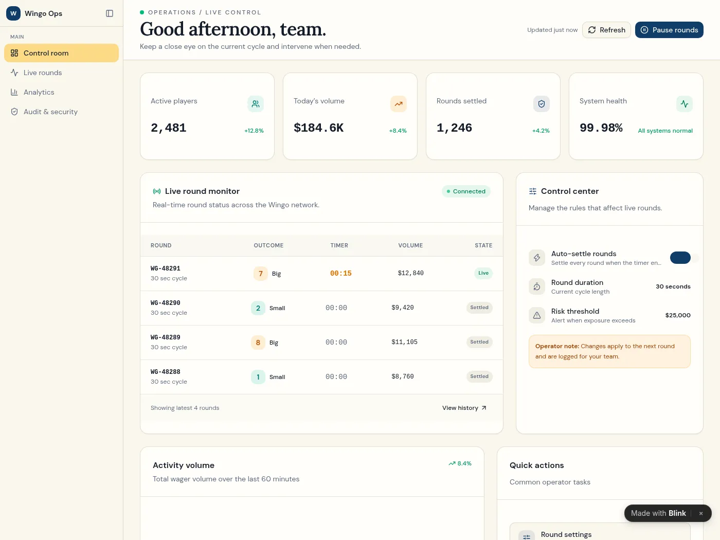 Wingo Admin Console
