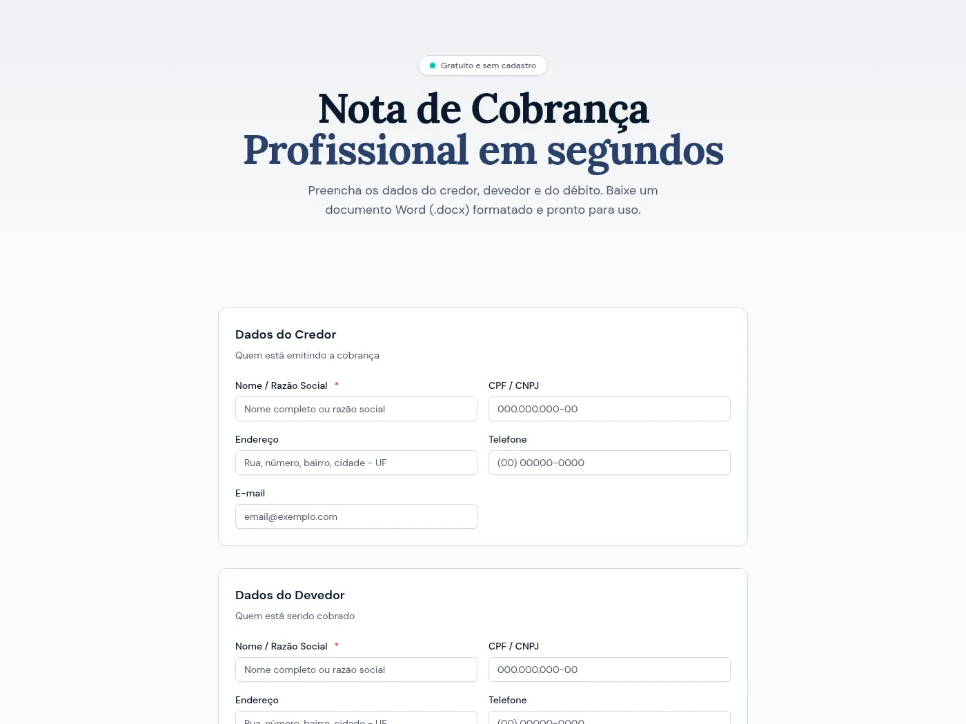 Nota de Cobrança Fácil