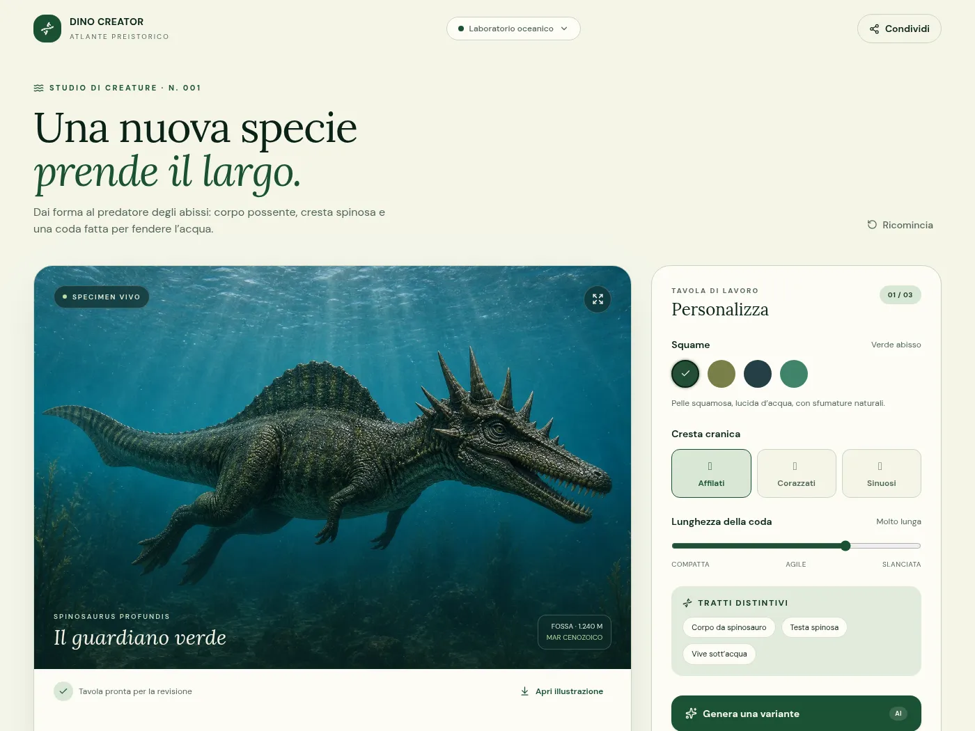 Aqua Spiked Dino Creator