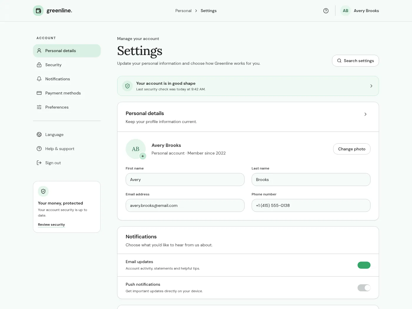 Settings Dashboard