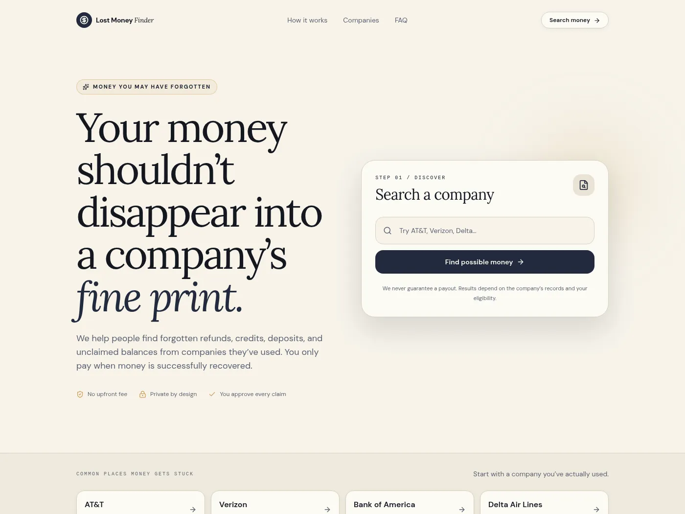 Lost Money Finder