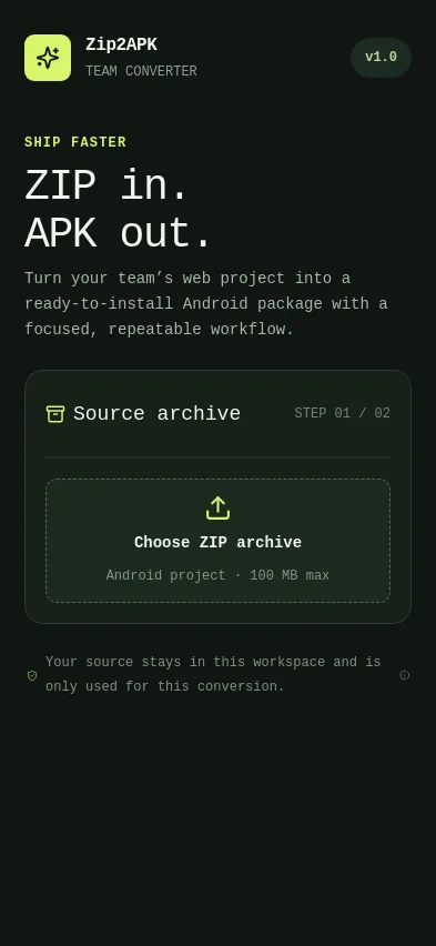 Zip2APK Converter