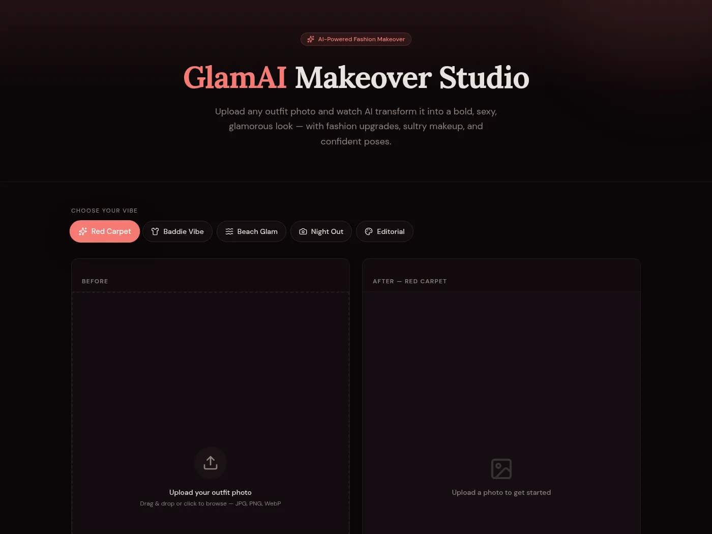 GlamAI Makeover Studio