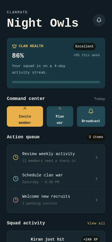 ClanMate Mobile Bot