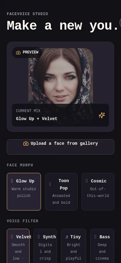Face and voice change app