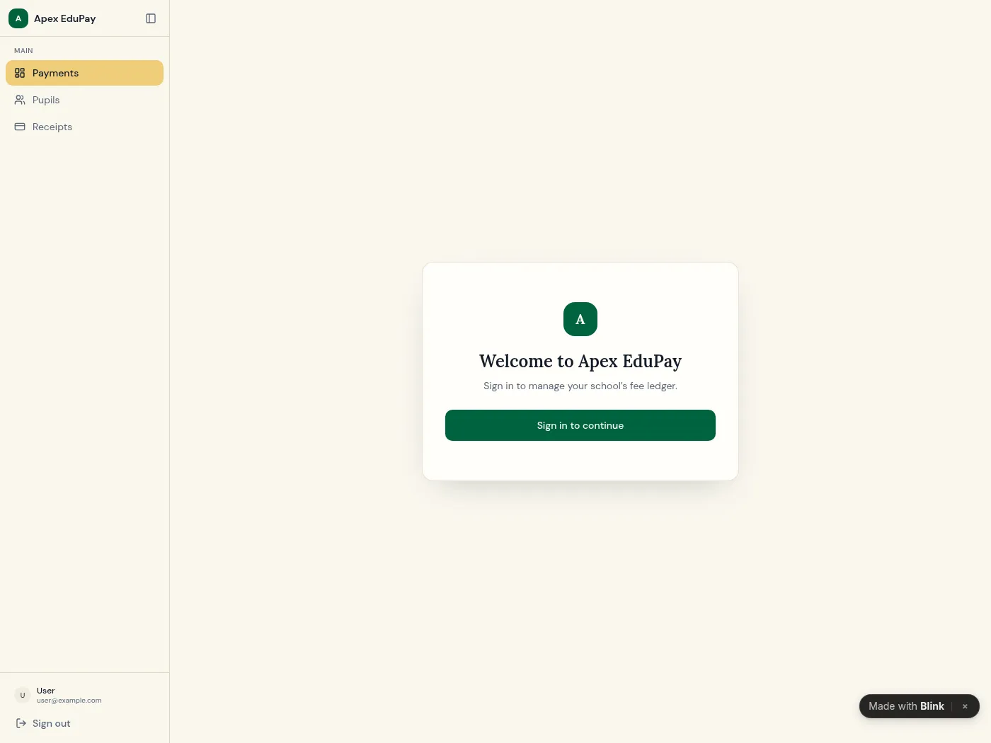 Apex EduPay Dashboard