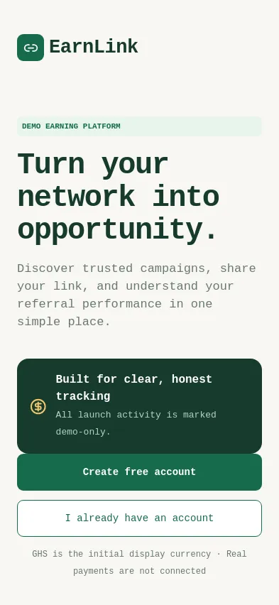 EarnLink Referral Hub