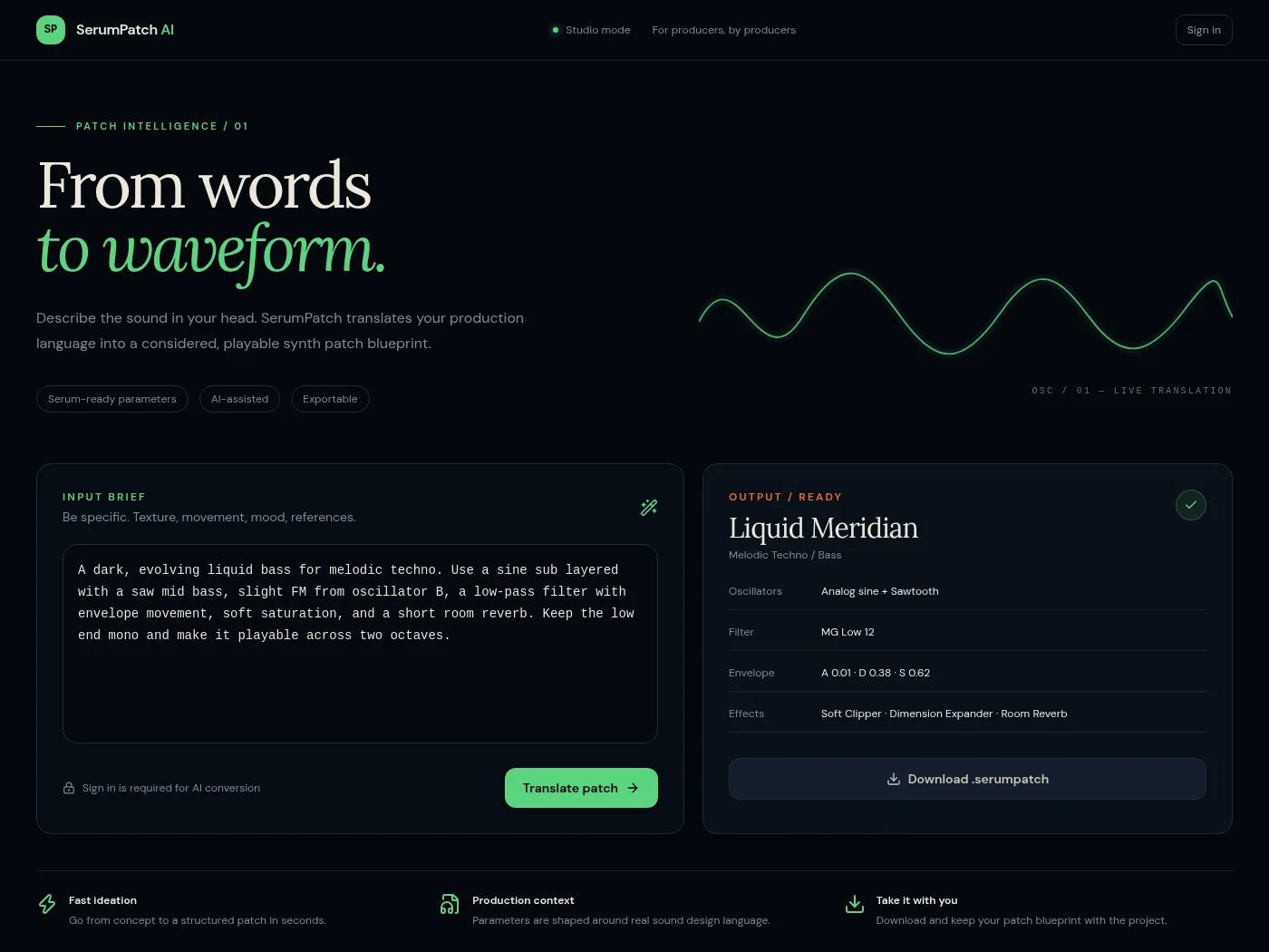 SerumPatch AI Converter