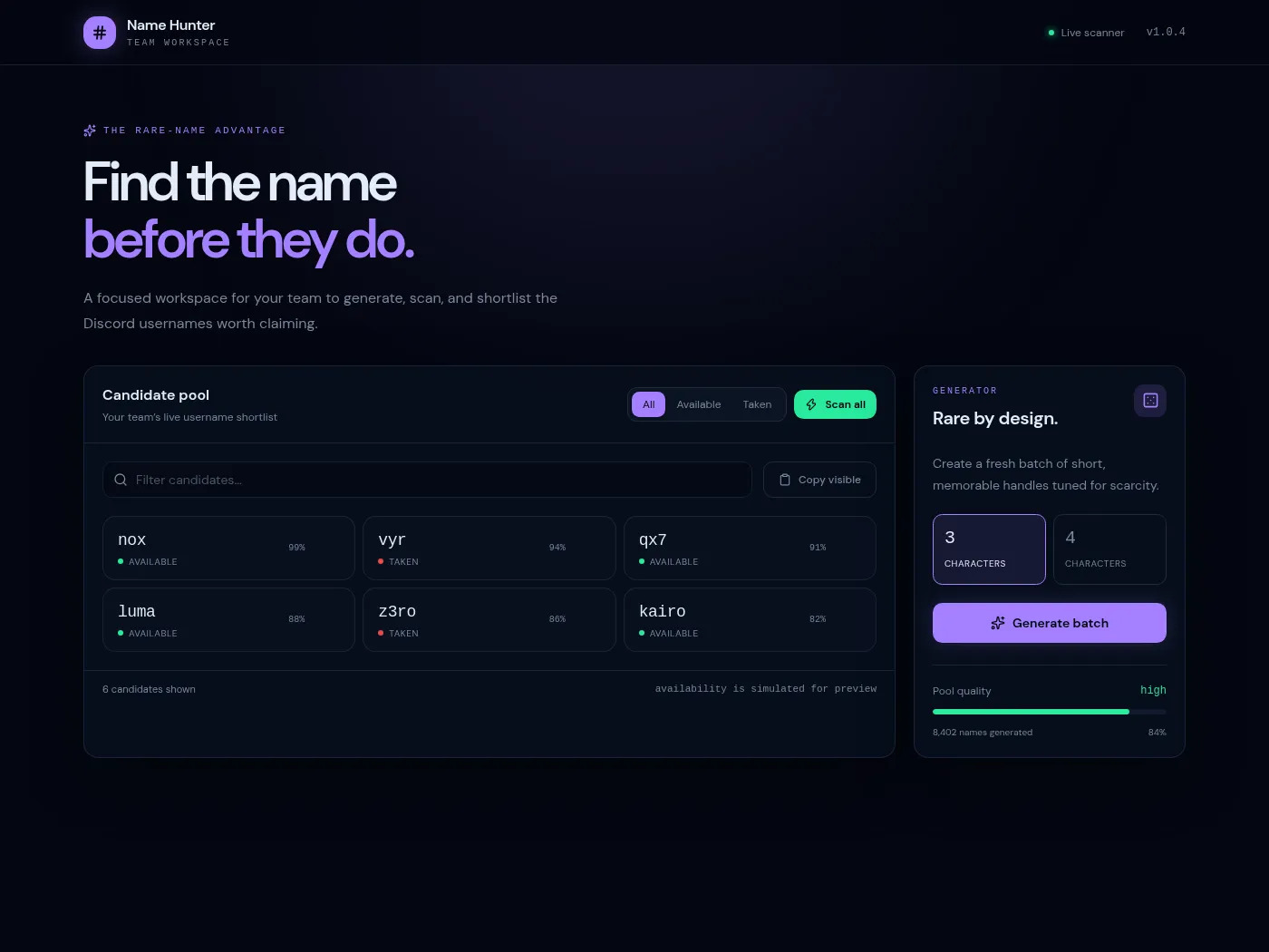 Discord Name Hunter