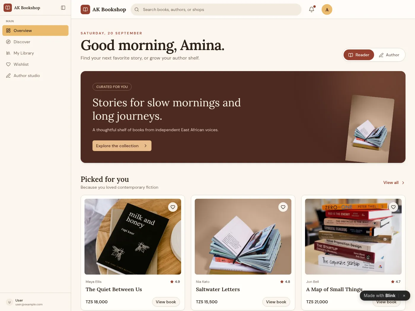 Elegant Reader Dashboard