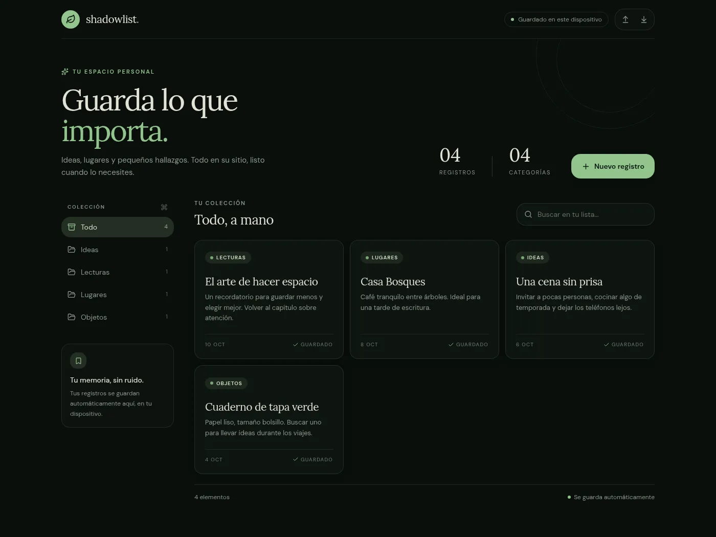 ShadowList Web App