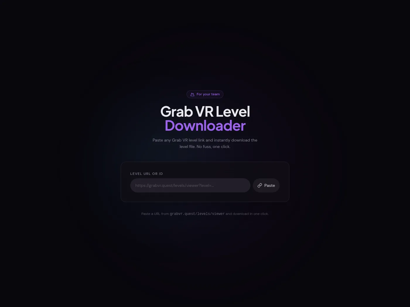 Grab VR Level Downloader