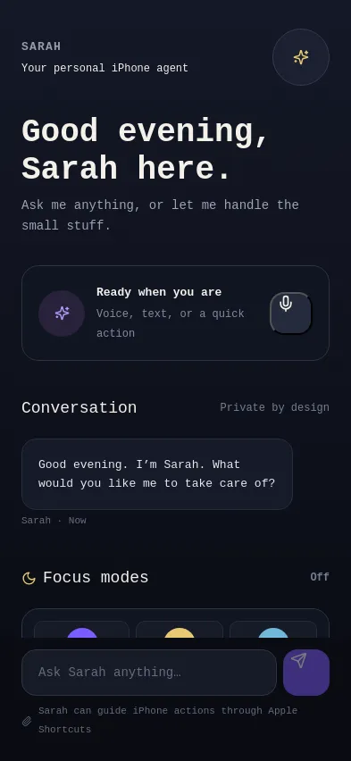 Sarah: The iPhone Agent