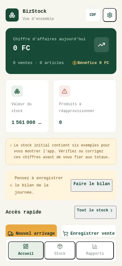 BizStock Mobile Assistant