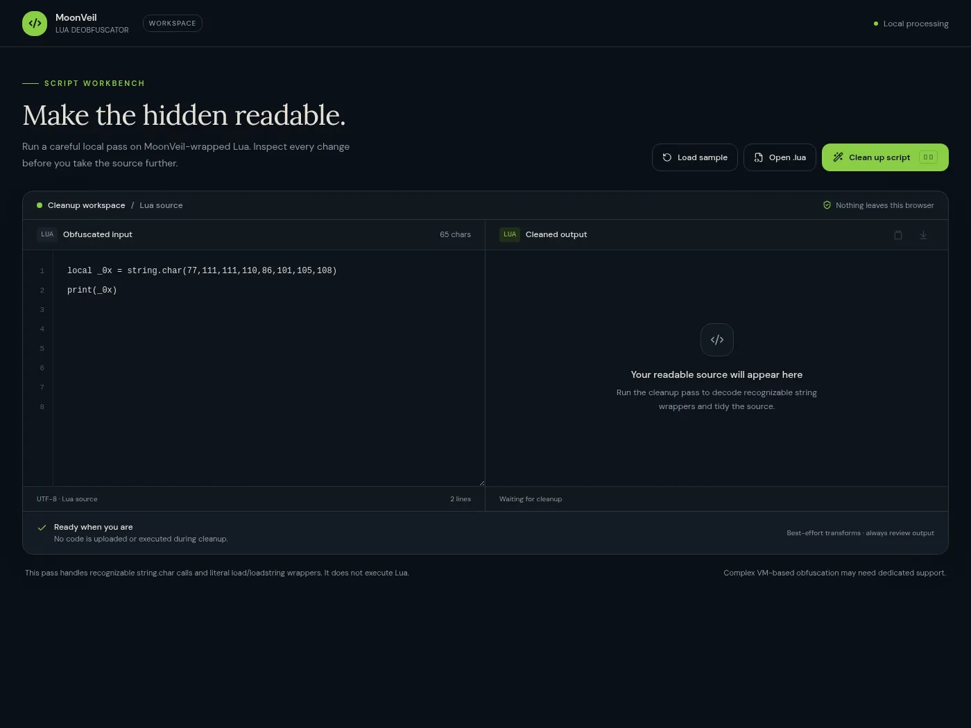 MoonVeil Lua Deobfuscator