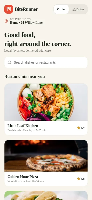 BiteRunner Food App