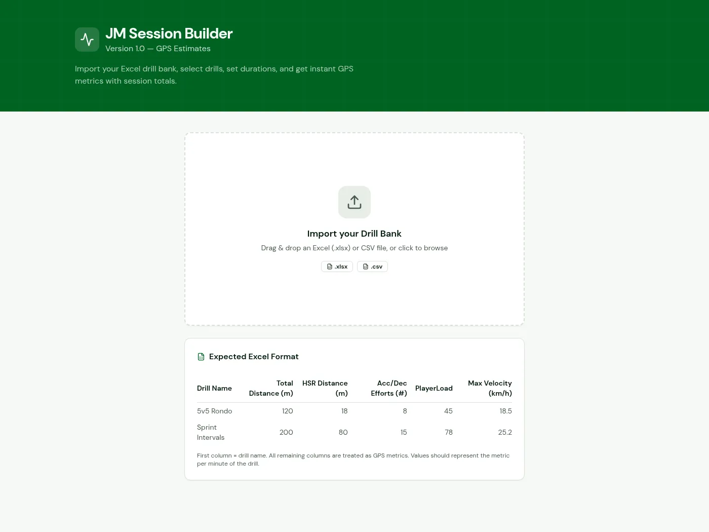 JM Session Builder