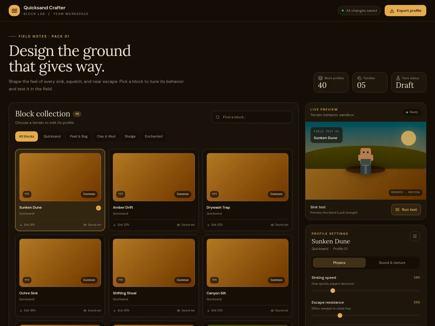 Quicksand Crafter Addon