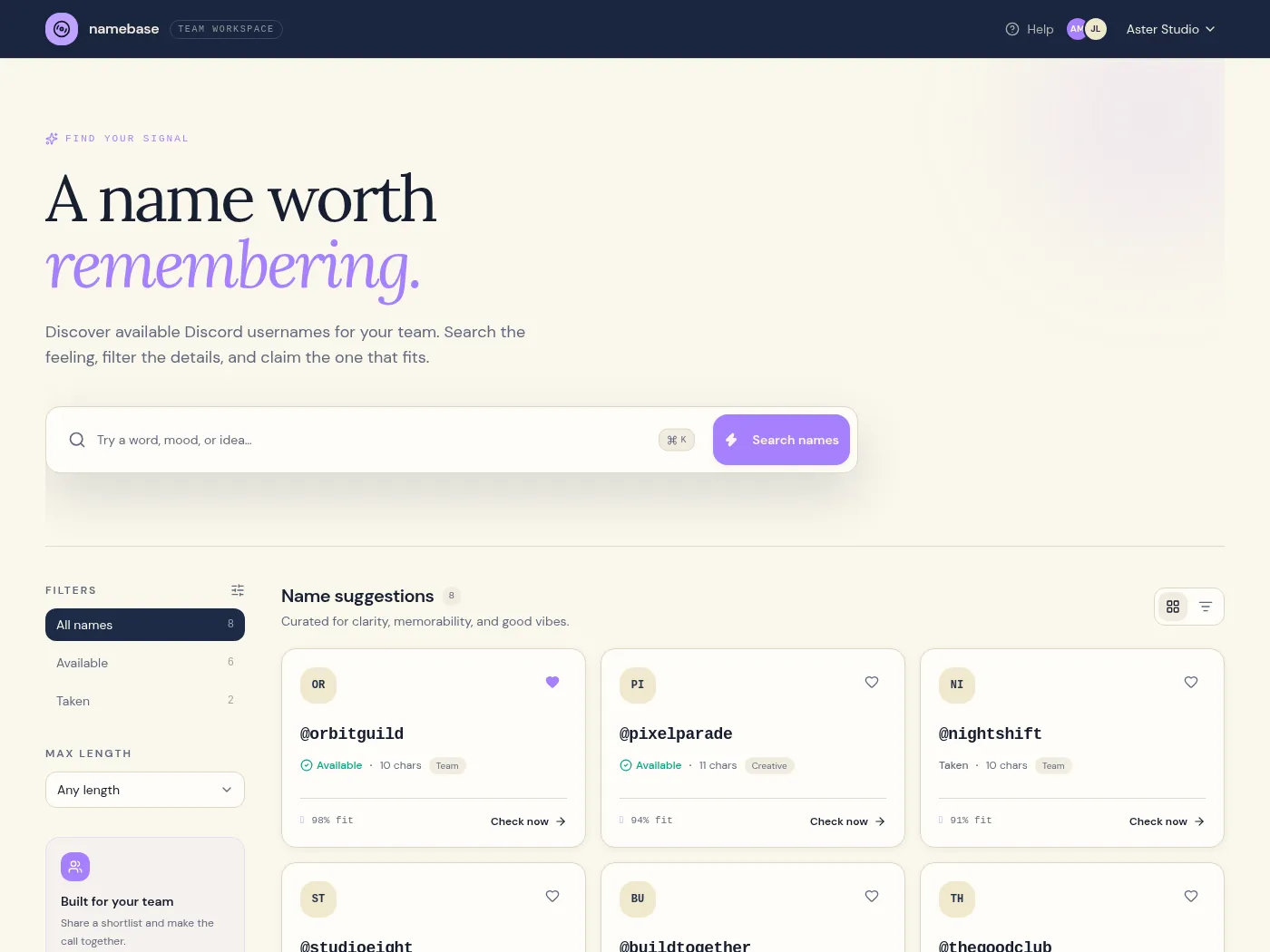 Discord Name Finder