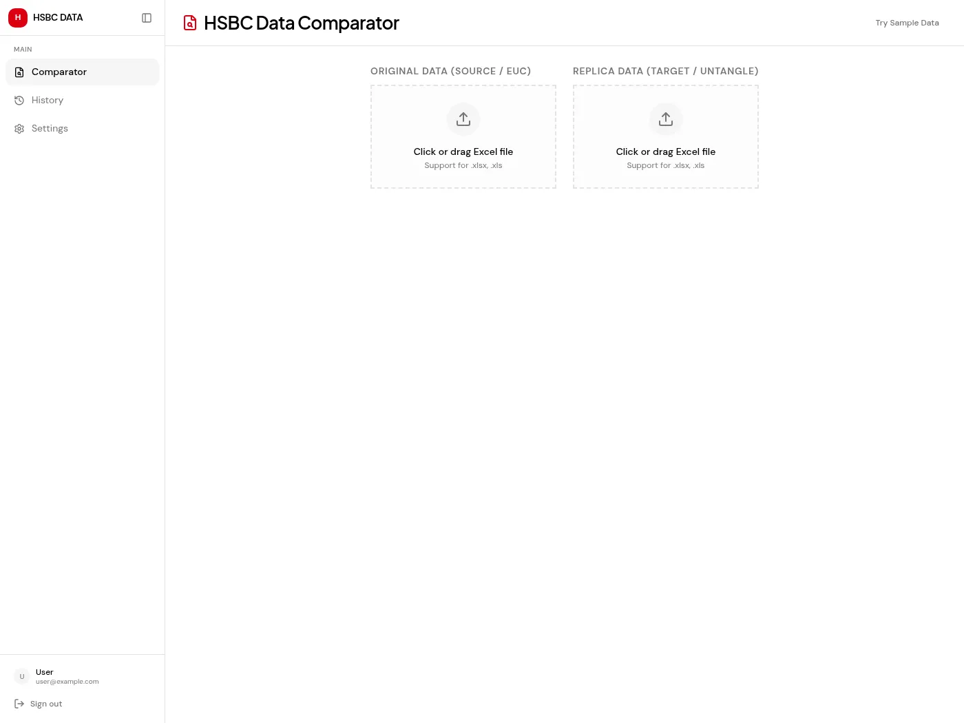 HSBC Data Comparator