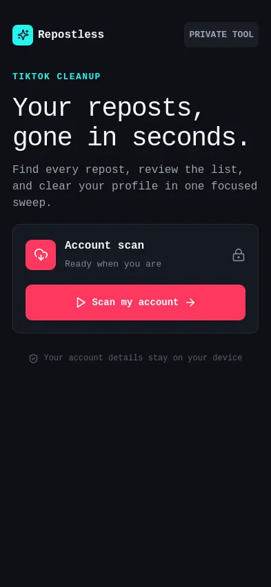 TikTok Repost Cleaner