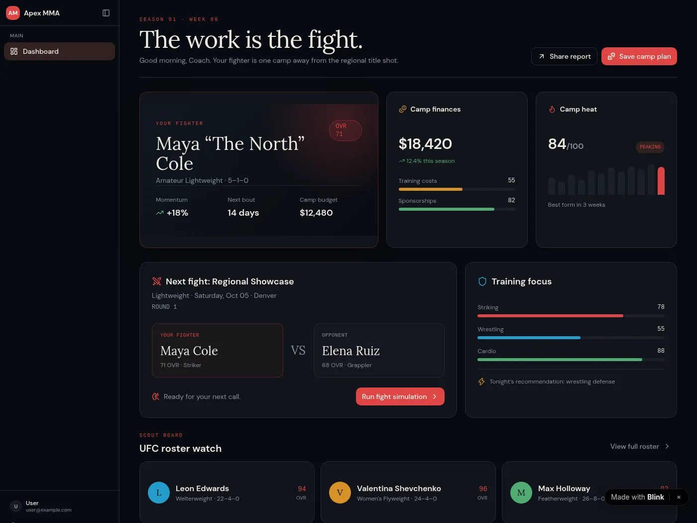 MMA Career Manager