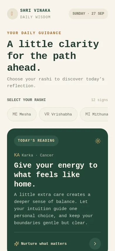 Shri Vinaka Predictor