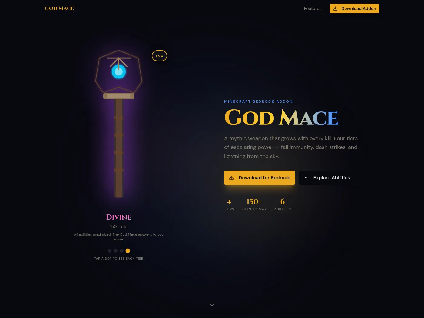 God Mace Minecraft Addon