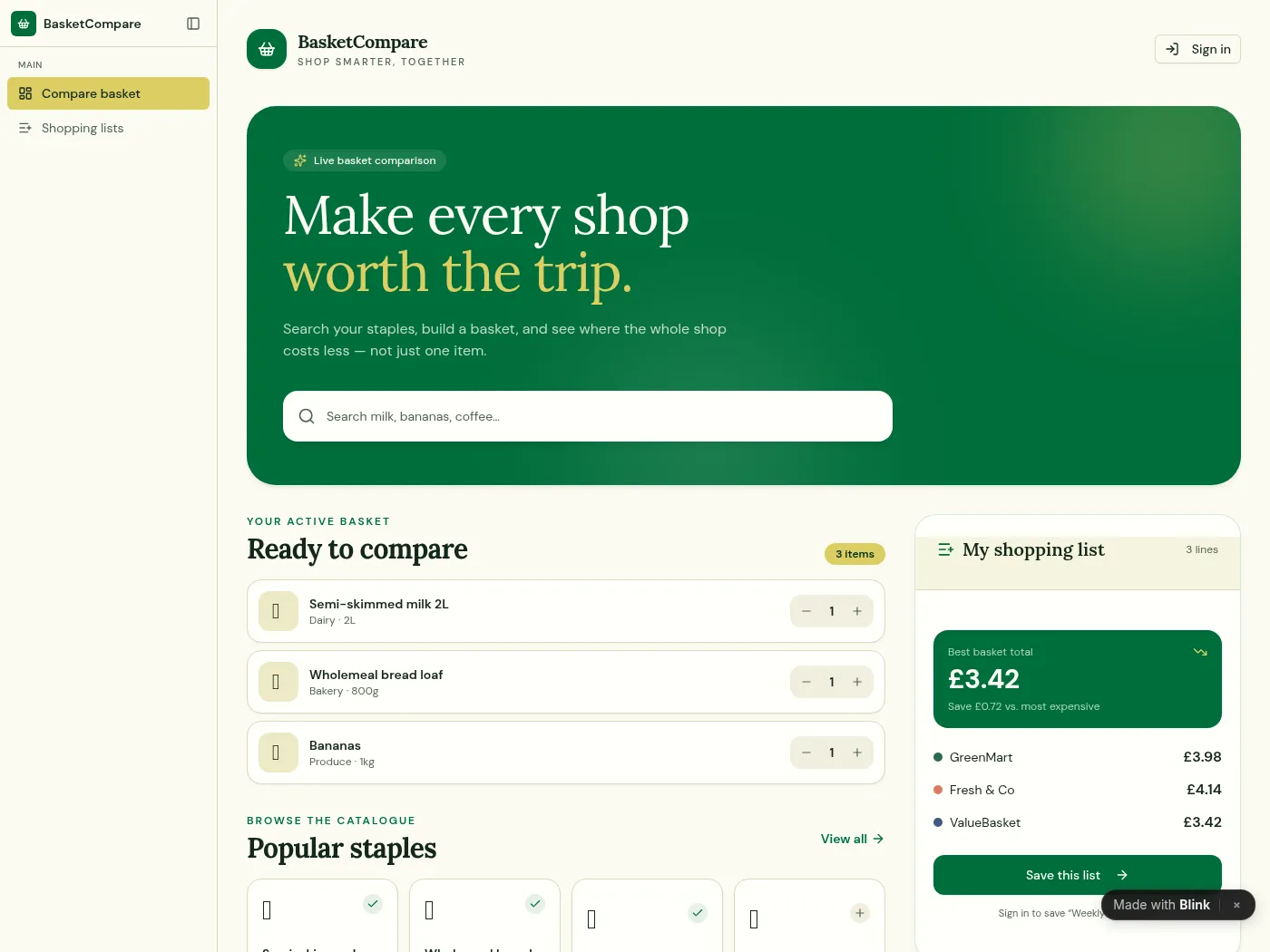 BasketCompare