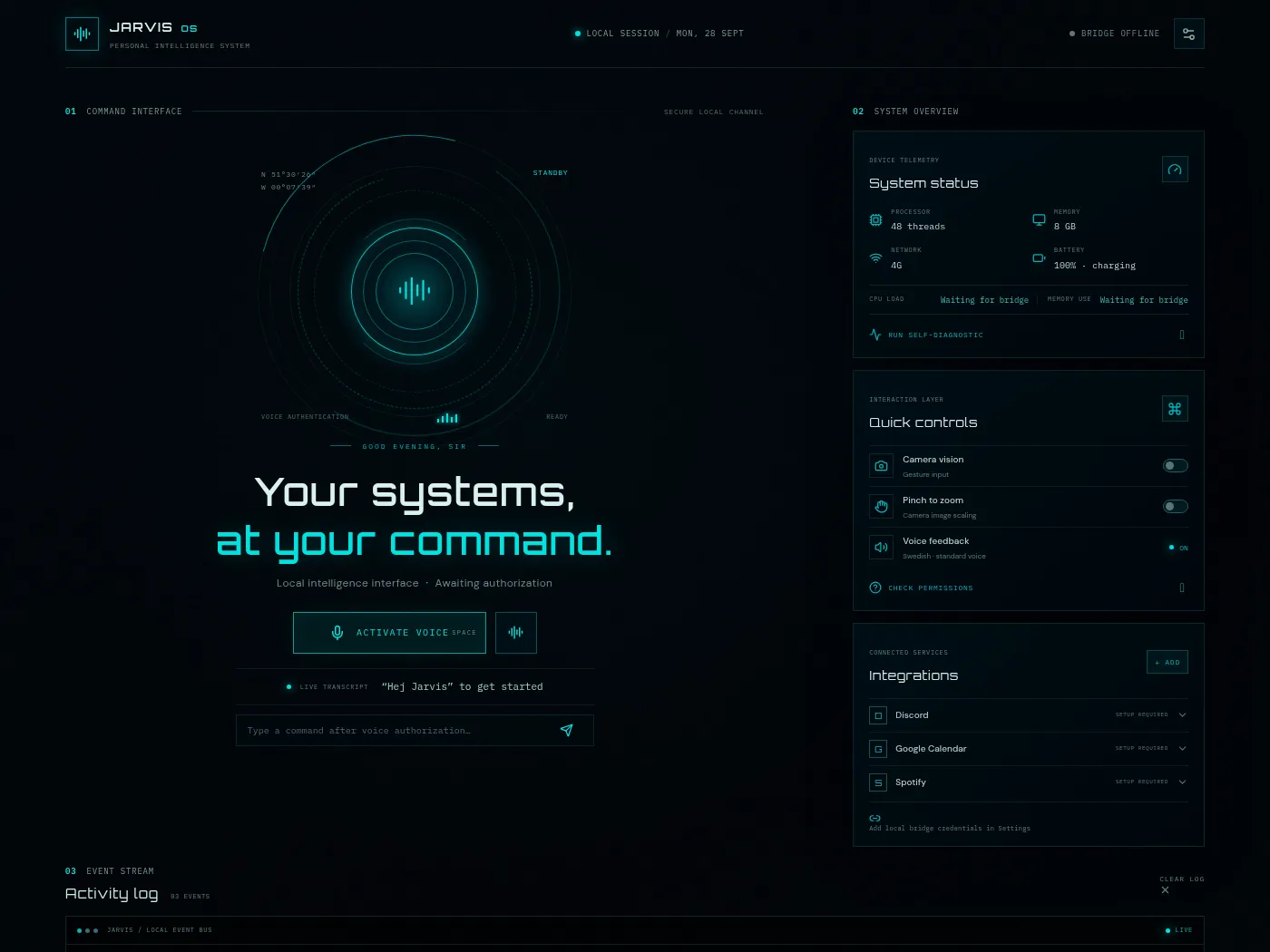 Project JARVIS Desktop HUD