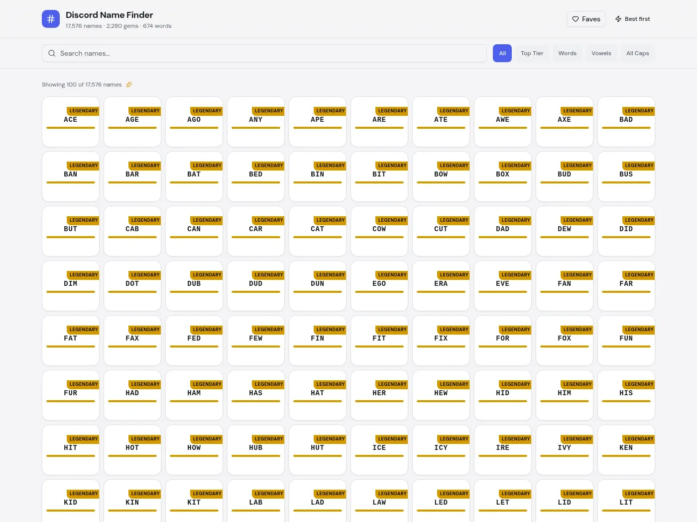 Discord Name Finder