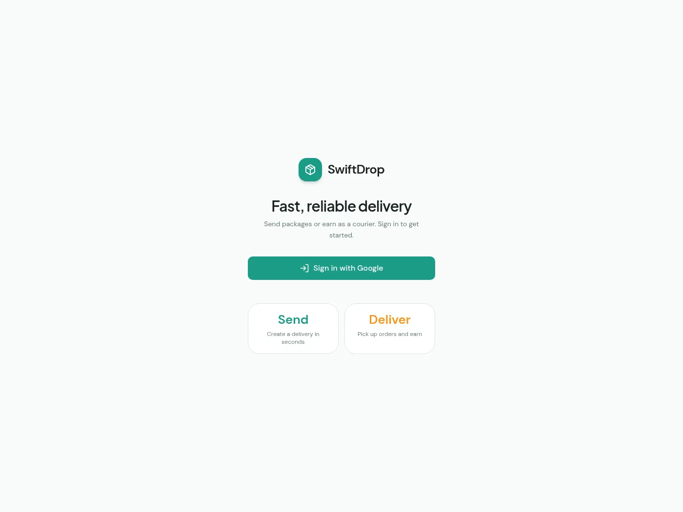 SwiftDrop Delivery